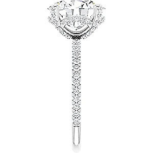 Moissanite Gems 3 CT Oval Moissanite Engagement Ring Colorless VVS1 10K 14K 18K White Gold & 925 Sterling Diamond Ring Anniversary Wedding Bridal Ring Set Wedding Gift for Her