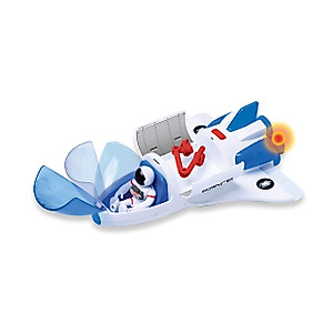 Astro Venture Space Shuttle Toy - Plastic Spaceship for Kids with Lights and Sound - Astronaut Figure, Openable Cockpit and Compartment, Extended Arm - Fun Space Gift Toys for Any Mission & Adventure