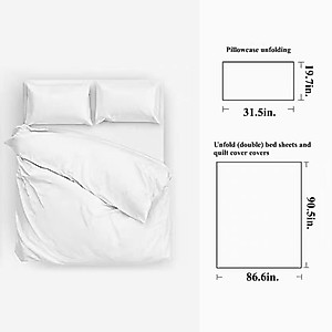 ANDECH Disposable Bed Sheets Travel Disposable Bedding Set Portable Travel Sheets for Hotel One Time Bedsheet Travel Bed Cover (Travel 4-Piece Double) 2 Sets Birthday Gift