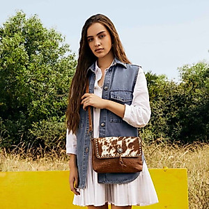 Myra Bag Blossom Etched Leather & Hairon Bag S-3380