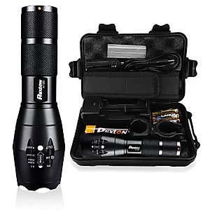 PHIXTON Rechargeable High Lumens Handheld Flashlight, Super Bright 5000 Lumen LED Flash Light Linterna, Long Lasting,Adjustable Focus,Waterproof,Shockproof,for Gift Emergency Camping Accessories