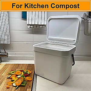Yatmung Kitchen Garbage Can with Lid, Under Sink Trash Can with Lid Small Bathroom Trash Can for Bedroom/Bathroom Compost Bucket for Kitchen, 1.8 Gal(White)