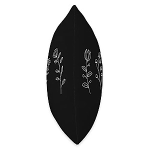 Minimalist Flowers Wildflowers Flower with Leaves Floral Outline Minimalist Throw Pillow, 16x16, Multicolor