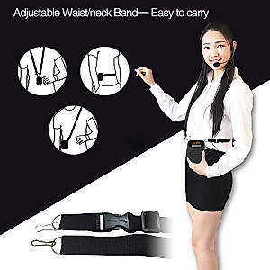 S278 15W Lightweight Portable Rechargeable Mini Voice Amplifier with Headset Microphone Supports Bluetooth/Recording/FM Radio/MP3 for Teachers, Tour Guides and More