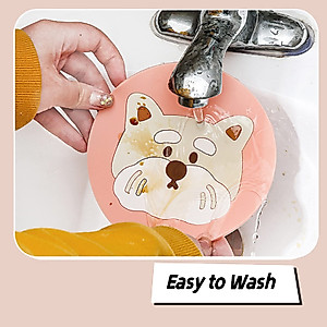 4pcs Cartoon Animal Kitchen Heat Resistant Mat Silicone Pot Holders,Dog Bulldog Pattern Trivets for Hot Pot and Pans,Cute Kitchen Accessories, Heat Insulation Anti hot pad (4Pcs Dogs)