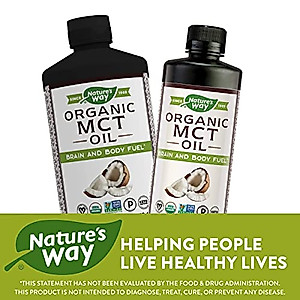 Nature's Way Organic MCT Oil From Coconut, Non-GMO, Gluten-free, 14 g MCTs per serving, 16 FL Oz