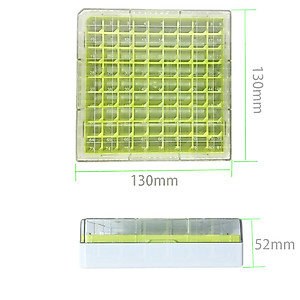 Polycarbonate CryoBox Vial Rack，9 x 9 Array, 81 Place (Blue/Green/Red/Yellow(Pack of 4))