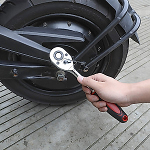 Egofine 12pcs 1/2 Inch Ratchet Socket Wrench Set, Drive Socket Set with 10 Sockets 10-15,17,19,22,24mm and 2 Way Quick Released Ratchet Handle and Extension Bar