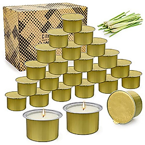 Citronella Candles Outdoor, Citronella Candles, 24 Pack Candle, 240H Burning for Natural Soy Candle, Citronella Candle, Portable Camping Candles Set for Patio Garden Balcony BBQ, Gifts for Summer