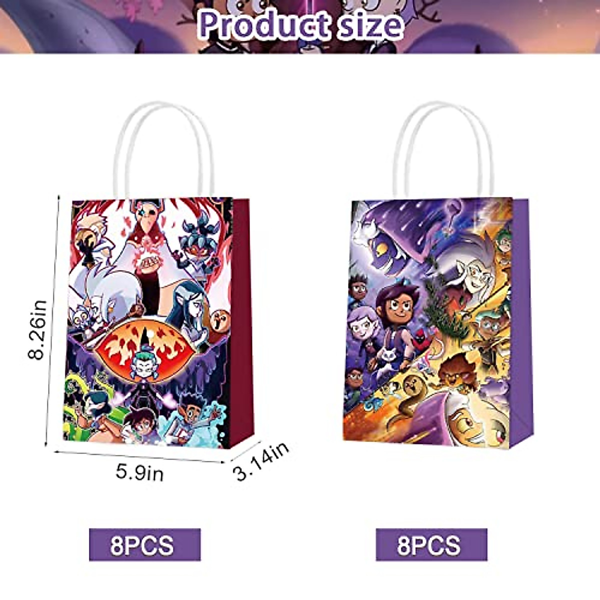 16 Pcs The Owl House Bags,Party Favor Bags for The owl House Theme Birthday Party Decorations, Goody Bags Candy The owl House Gift Bags for Adults Boy Girl Birthday Party