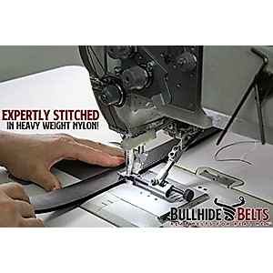 Bullhide Belts Mens Leather Belt for Casual Dress, 1.25" Wide, Black, 38 Inches