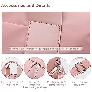 Kysaxnun Small Pink Gym Travel Duffle Bag for Women with Shoe Compartment for Sports Boxing