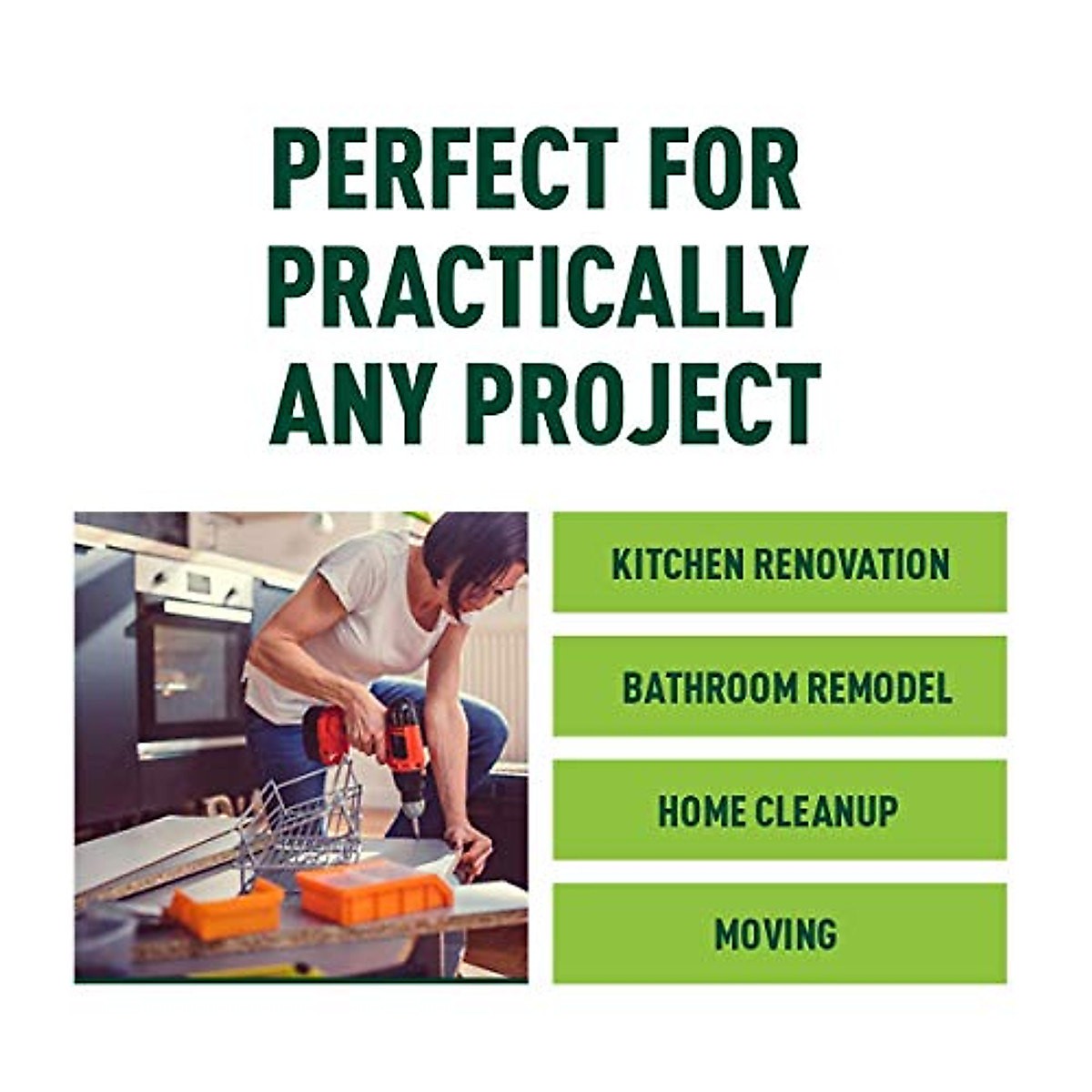 BAGSTER 3CUYD Dumpster in a Bag holds up to 3,300 lb, Green