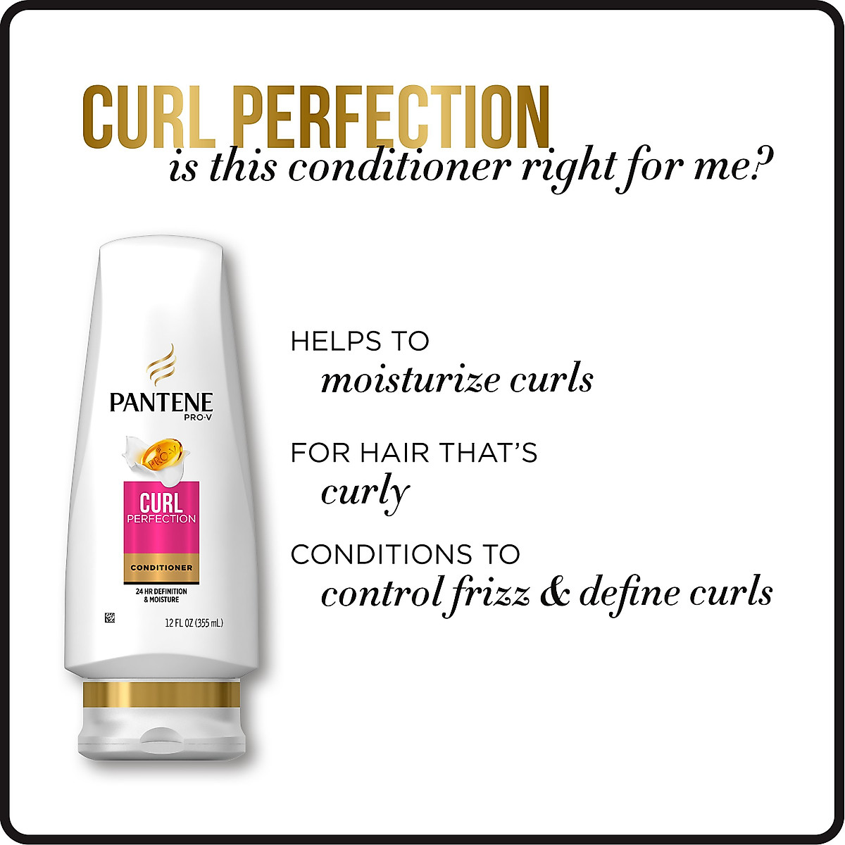 Pantene Pro-V Curl Perfection Conditioner, 12 Fluid Ounce