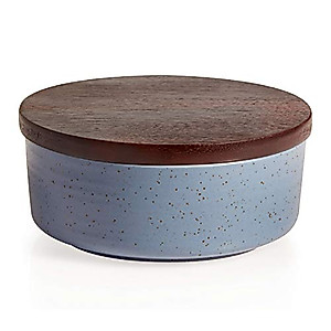 Libbey Urban Story Ceramic Bowl with Lid, Medium, Blue