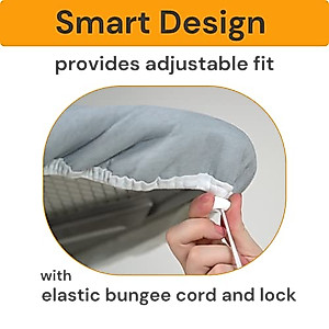SAVUK Ironing Board Cover and Pad with Standart Size 15x49, Adjustable Elastic Edge Fit, Extra Thick Padding, Heat Reflective, Non Stick Scorch and Stain Resistant, Easy Installation (Silver)