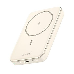 UGREEN Magnetic Power Bank, 10,000mAh Wireless Portable Charger, PD 20W Fast Charging Battery Pack with USB-C for Magsafe, iPhone 15/15 Plus/15 Pro/15 Pro Max, iPhone14/13/12 Series, White