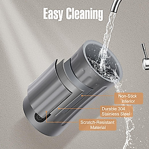 Ovetedot Milk Frother, 4-in-1 Milk Frother and Steamer, 240ml/8.1oz Automatic Hot and Cold Foam Maker, Electric Milk Frother for Coffee, Latte, Cappuccino, Matcha, Hot Chocolate(Gray)