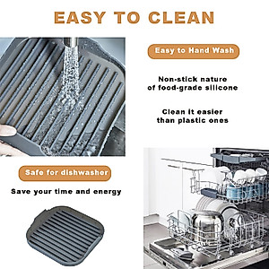 JILLMO Bacon Cooker for Microwave Oven, Microwave Bacon Cooker Bacon Maker, Food-Grade Silicone Microwave Bacon Tray, Grey