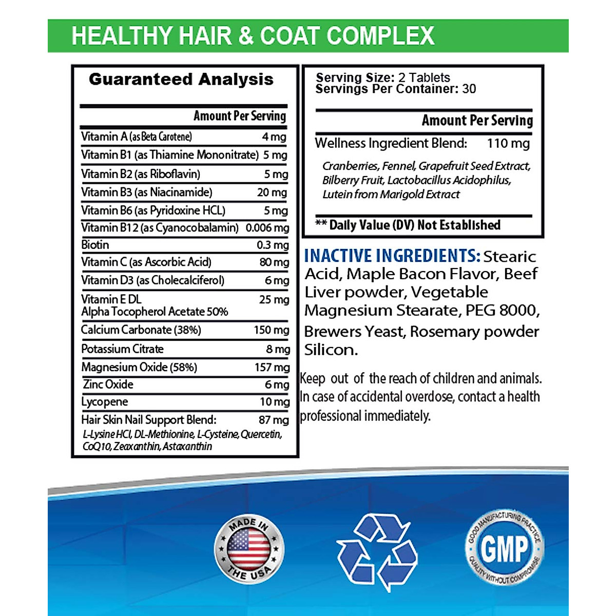 HAPPY PET VITAMINS LLC Dog Immune Supplements - Dog Hair and Coat Health Complex - Healthy Skin and Nails - Itch Relief - Powerful - Vitamin c for Dogs Pills - 60 Treats (1 Bottle)