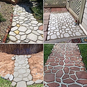 Walk Path Maker, 2 Packs Plus Size: 18.9 x 18.9 x 1.8 inch Pathmate Stone Moldings Paving Pavement Concrete Molds and Foams Stepping Stone Paver Walk Way Cement Mold