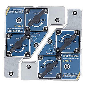 BOTEGRA Welding Magnet, 2Pcs Wide Application 28kg Maximum Pull Out Force Welder Angle Support 90 Degree Arrow Design for Metal