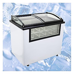 BREVELTION 10 PAN Ice Cream Showcase Ice Cream Display Cabinet 136L Freezer 110V