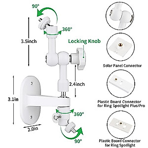 2-in-1 Wall Mount for Ring Solar Panel, Stick Up Cam Battery, Spotlight Cam Battery and Spotlight Cam Plus/Pro (Battery), Adjustable Angle to Get Maximum Sunlight for Your Ring Solar Panel