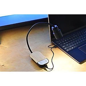 Cool Light Shop Multi-Functional LED Wall and Desk Lamp, Remote Control Sets Color, Adjustable Focus. Black Housing with Walnut Finish. 14 x 2.5 1 in. Powers USB Cable (Black), (MFL01)