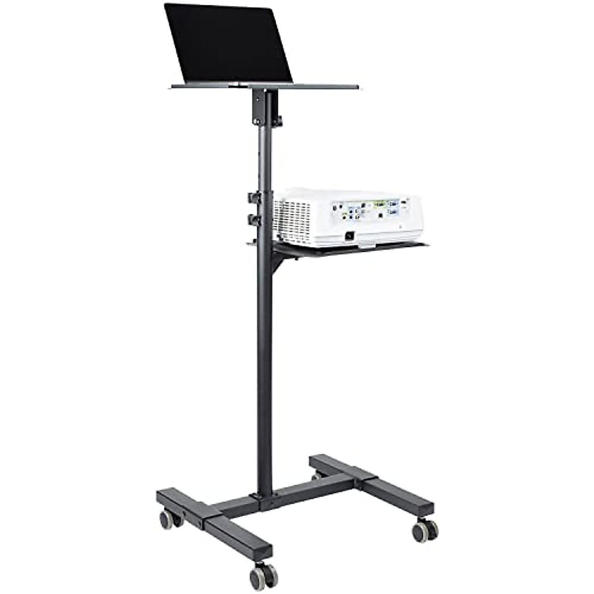 StarTech.com Mobile Projector and Laptop Stand/Cart - Heavy Duty Portable Projector Stand (2 Shelves, hold 22lb/10kg each) - Height Adjustable Rolling Presentation Cart w/Lockable Wheels (ADJPROJCART)