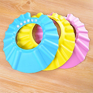 RingBuu Bathing Cap - Children Baby Kids Waterproof Bathing Cap Shampoo Shower Protect Hat Soft Adjustable Visor Hat for Toddler, Baby, Kids, Children