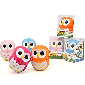 Golandstar Cute Cartoon Owl Timers Mini Size 60 Minutes Mechanical Kitchen Cooking Timer Clock Loud Alarm Counters Manual Timer (Orange)