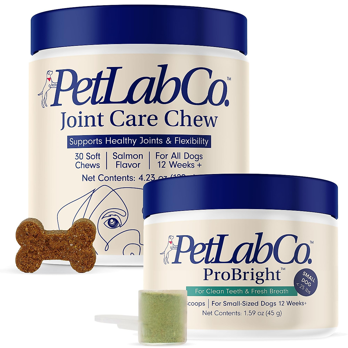 PetLab Co. – Breath & Joint Bundle: Dental Powder for an Effortless Clean in 1 Scoop for Small Dogs & Joint Care Chews for Dogs Supporting Mobility & Occasional Joint Stiffness