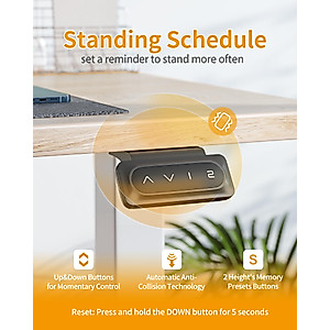 CubiCubi Height Adjustable Electric Standing Desk, 48 x 24 Inches Stand Up Table, Sit Stand Home Office Desk with Splice Board, Maple