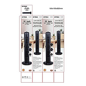 Optimus F-8449BK-F Indoor Plug-in Fan, Household, Black