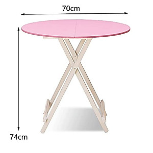 LIUZH Small Table Picnic Table and Chairs Small Table Portable Table Conference Table Folding Office Outdoor Round (Color : Black)