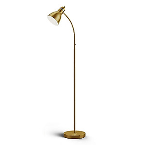 LEPOWER Floor Lamp, Metal Standing Lamp with Adjustable Gooseneck, Heavy Metal Base, Reading Pole Lamp for Office, Golden Floor Lamps for Bedroom, Living Room