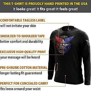 We The People Holsters - WTP Holsters Distressed Flag Logo - American Eagle Shirt - Long Sleeve T Shirt - American Eagle Shirt for Men - American Flag Patriotic Shirt - Black - XL