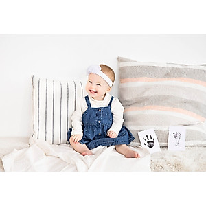 Pearhead Newborn Baby Handprint or Footprint Clean-Touch Ink Pad Kit, Baby Print, Newborn Keepsake, Black