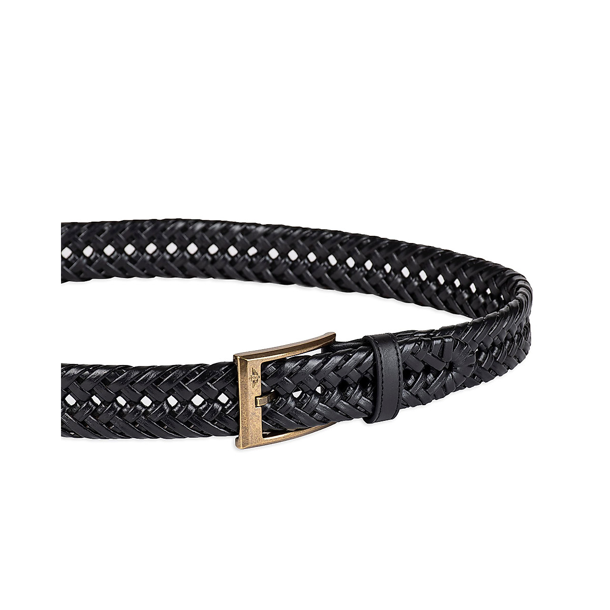 Dockers Men's Leather Braided Casual and Dress Belt,Black Glazed,36
