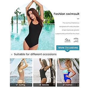 CORTUBO One Piece Swimsuits for Women Athletic Training Swimsuits Swimwear Slimming Bathing Suits for Women Black S