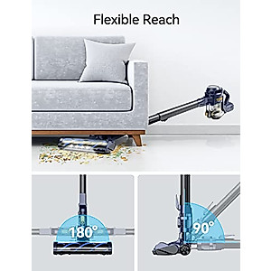 Voweek Cordless Vacuum Cleaner, Lightweight Stick Vacuum Cleaner with Powerful Suction, Detachable Battery, Self-Standing, 1.3L Dust Cup, 4 in 1 Handheld Vacuum for Home Hard Floor Carpet Pet Hair