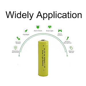 GEILIENERGY Solar Light Batteries AA Ni-Cd AA 600mAh 1.2V Rechargeable Batteries AA Rechargeable Batteries for Solar Lights Solar Lamp(Pack of 4)