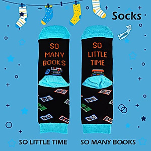 Niduilef Book Lovers Gifts for Women-Birthday Christmas Gifts Box Includes Book Tote Bag, Reading Book Socks, Bookmark,Page Holder,Towel, Flowers for Teacher Friends Family