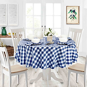Home Bargains Plus Country Rustic Buffalo Plaid Blue Bundle Including Table Runner, Placemats, and Napkins