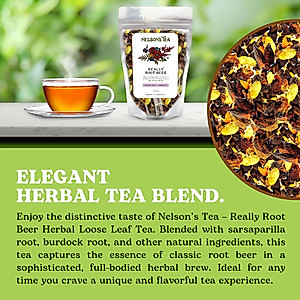 Nelson's Tea Really Root Beer - Sarsaparilla Root Herbal Loose Leaf Tea; Blend of Flavors like Sarsaparilla Root, Burdock Root, and More! - 16 oz