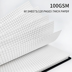 Rinrda Graph Paper Notebook Spiral Notebook 8.5" x 11"-4 Pack Grid Paper Notebook Graph notebook Engineering notebook 120 Pages 100 GSM Thick Graphing Paper Notebook Hardcover Journal for School,