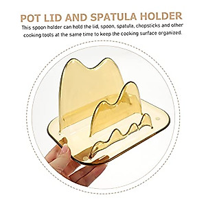 YARNOW Pot Lid and Spatula Holder Household Gadgets Pot Lid Stand Pot Lid Holder Pan Cover Holder Pan Cover Stand Kitchen Spoon Stand Home Pan Organizer Plastic One Body Bracket