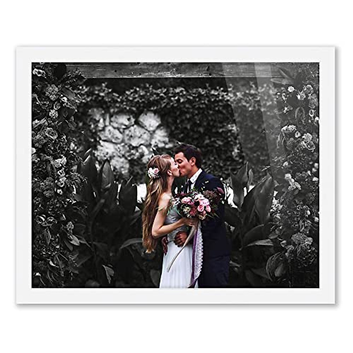 7x9 Frame White Solid Wood Picture Frame Includes UV Acrylic Shatter Guard Front, Acid Free Foam Backing Board, Hanging Hardware Wood Square Frame Wall Frames for Family Photos - no Mat