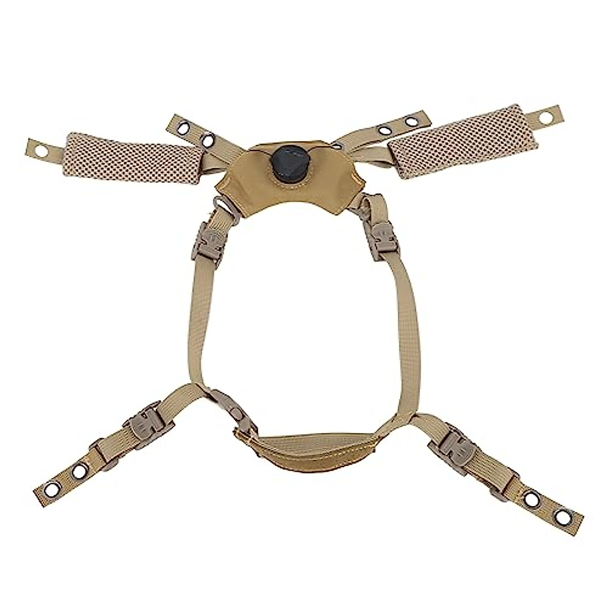 Helmet Dial Suspension System Chin Strap, 24 Hook and Fasteners Nylon Sponge Helmet Padding Kit Easy to Install for Cycling (Mud Spongeand Suspension)